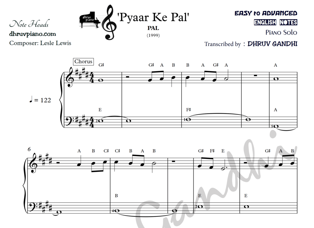 PAL by KK (Sheet Music + English Notes + MIDI) - Piano Tutorial