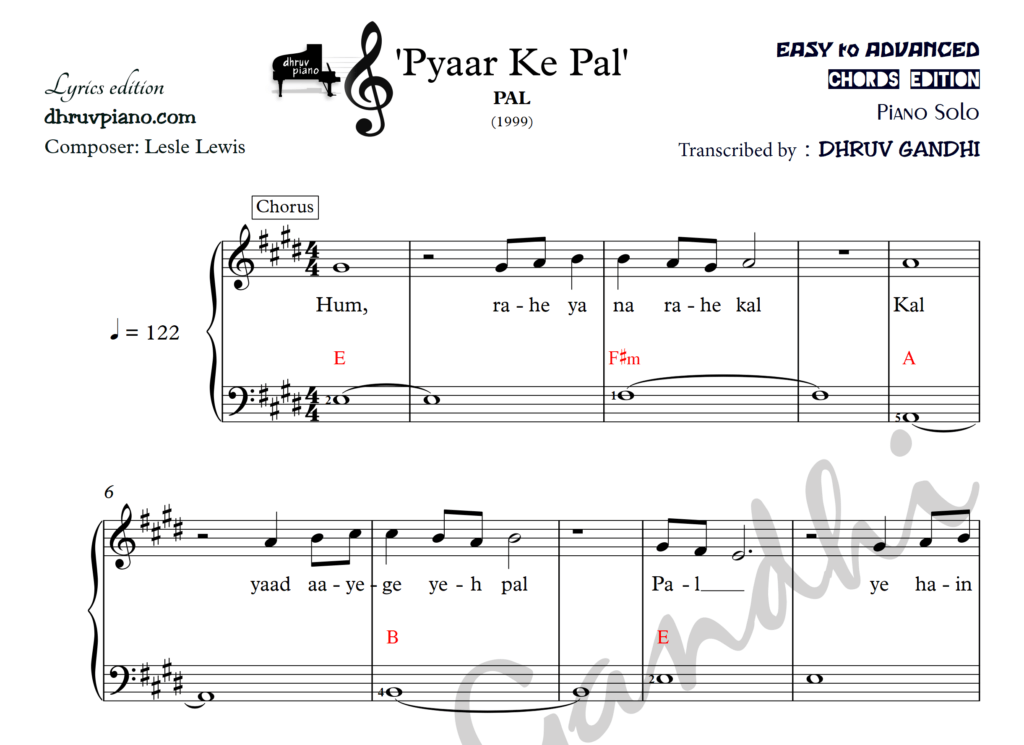 PAL by KK (Sheet Music + English Notes + MIDI) - Piano Tutorial